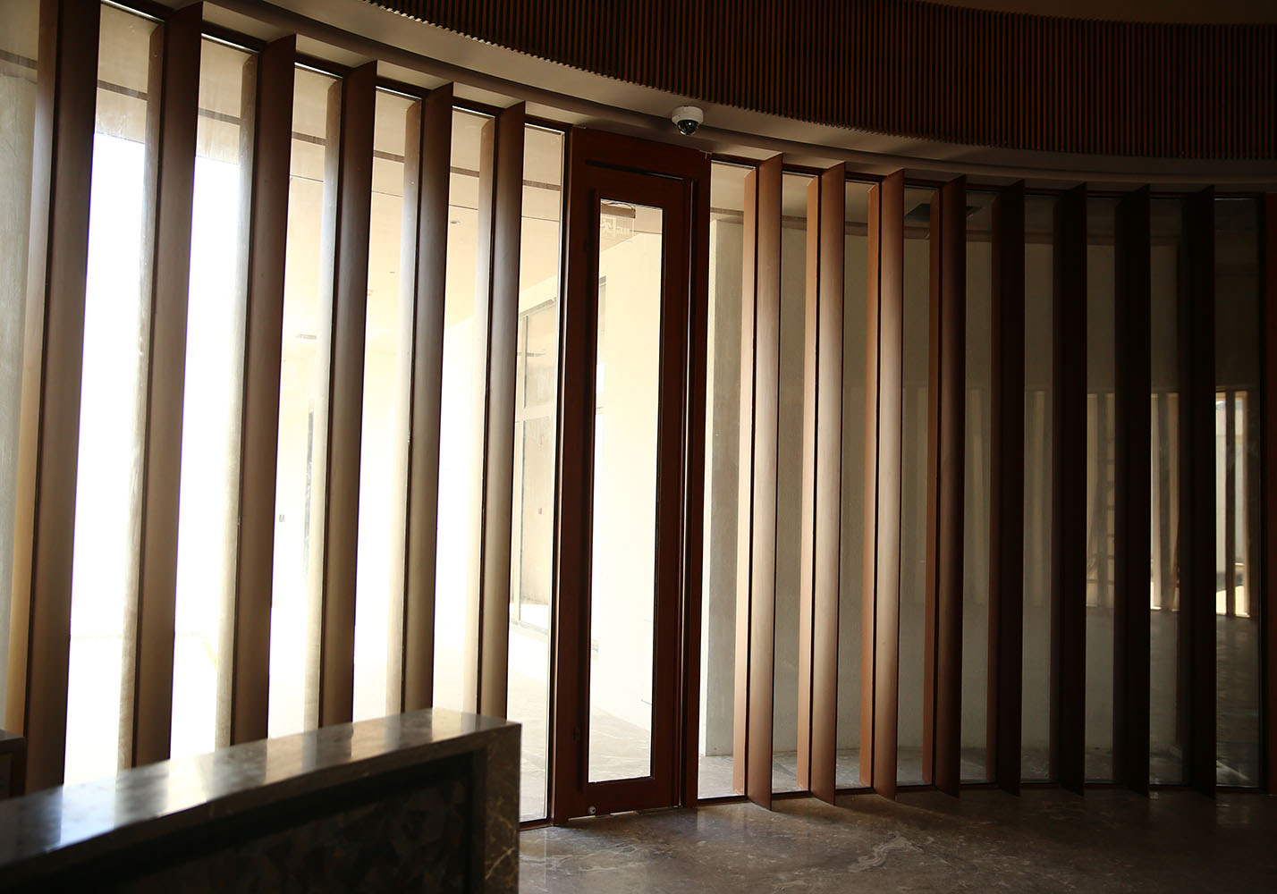 Electrical central axis rotatable partition door